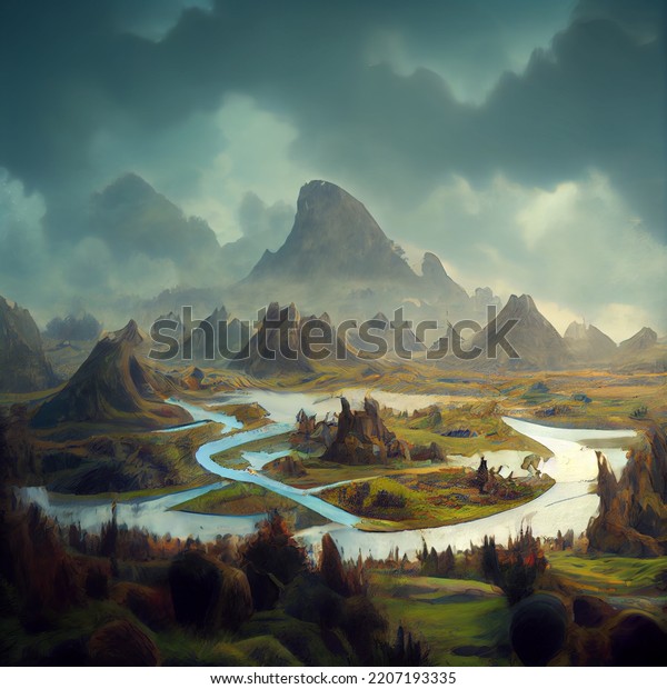 Fantasy Map Rpg Remaster Adventure Elements Stock Illustration ...