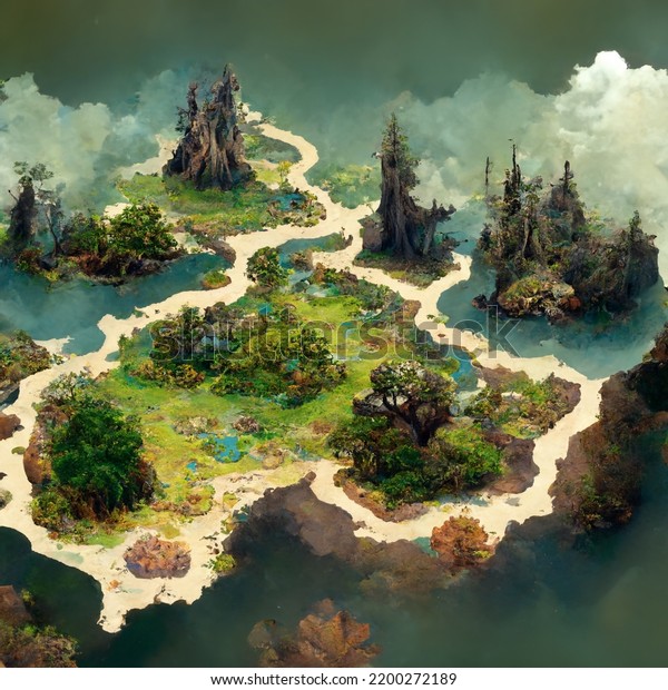 Fantasy Map Rpg Remaster Advernture Elements Stock Illustration ...