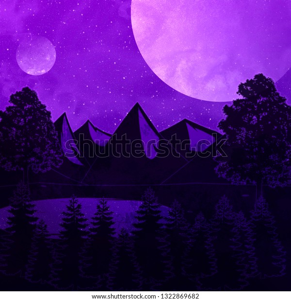 Fantasy Purple Background Stock Illustration 1322869682 | Shutterstock