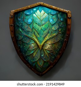 Fantasy Shield Nature Pattern Dragon Scale Stock Illustration ...