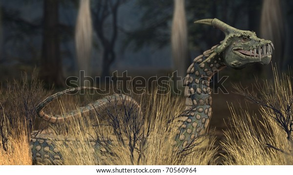 Fantasy Snake Monster Stock Illustration 70560964