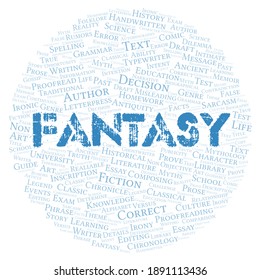 Fantasy Typography Word Cloud Create Text Stock Illustration 1891113436 ...