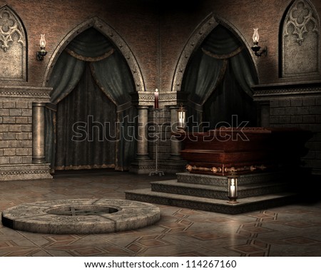 Fantasy Vampire Crypt Coffin Stock Illustration 114267160 - Shutterstock