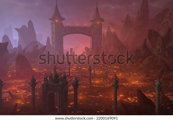 Fantasy Witcher Towers 3d Render Illustration Stock Illustration ...