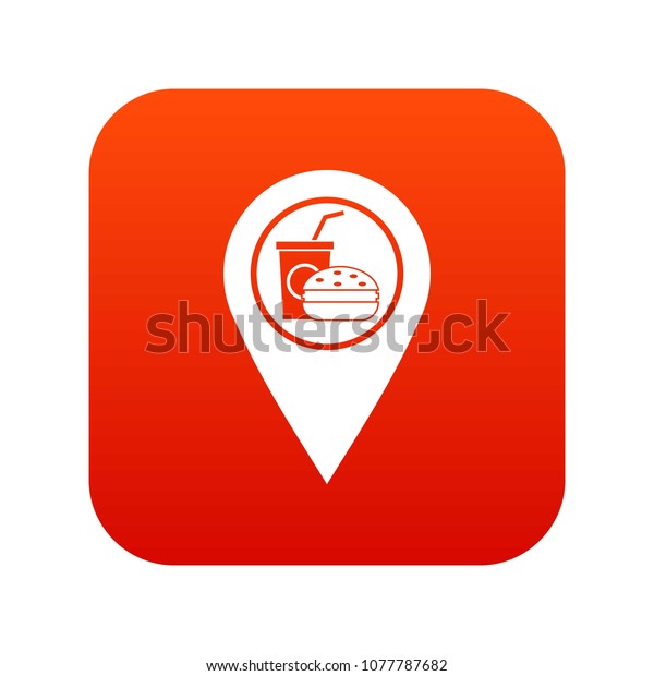Fast Food Restaurant Map Pointer Icon Stock Illustration 1077787682 ...