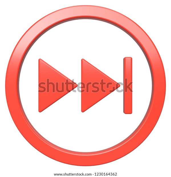 Fast Forward Icon Red Round Button Stock Illustration 1230164362 ...