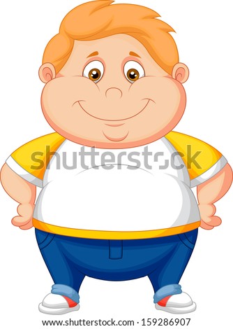 Fat Boy Cartoon Posing Stock Illustration 159286907 - Shutterstock
