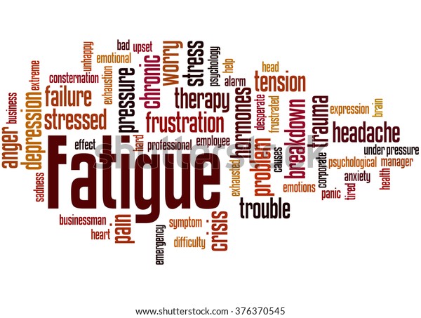 Fatigue Word Cloud Concept On White Stock Illustration 376370545 ...