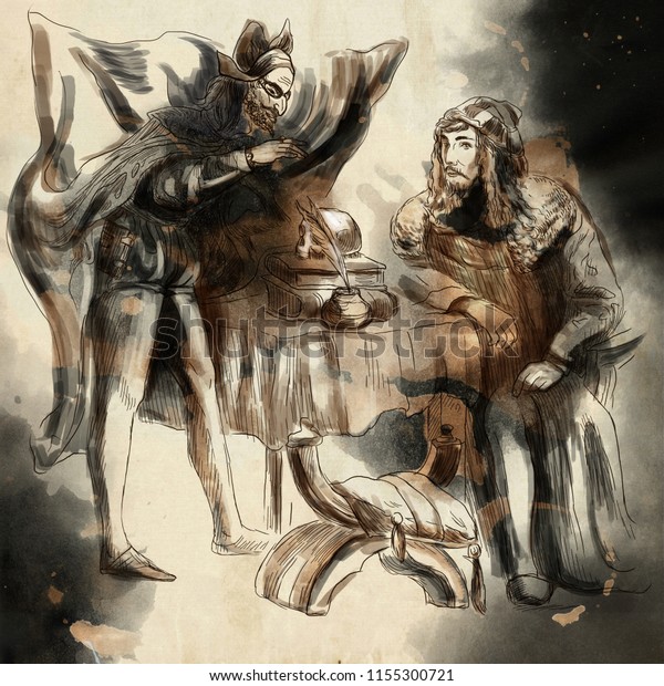 Faust Devil Hand Drawn Illustration Freehand 库存插图 1155300721 | Shutterstock