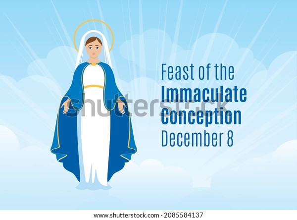 Feast Immaculate Conception Illustration Blessed Virgin: ilustrações ...
