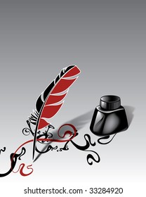 Feather Ink On Gradient Stock Illustration 33284920 | Shutterstock