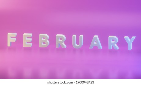 February Text On Gradient Background Simple Stock Illustration ...