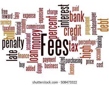 Fees Word Cloud Concept On White Stock Illustration 508473322 ...