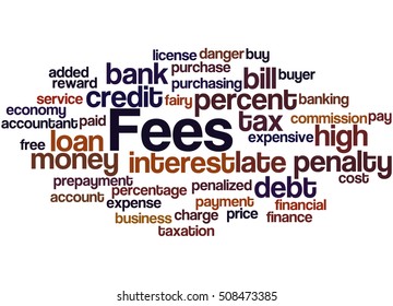 Fees Word Cloud Concept On White Stock Illustration 508473385 ...
