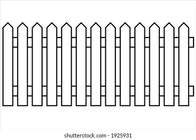 Vektor Stok Wooden Fence Silhouette Isolated Vector Symbol (Tanpa ...