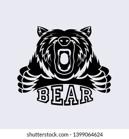 Ferocious Bear Attacking Vector Illustration Stock Illustration ...