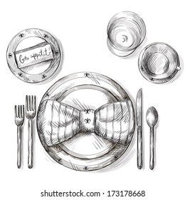 1,848 Table setting sketch Images, Stock Photos & Vectors | Shutterstock
