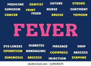 Fever Words Tags Cloud Stock Illustration 1189030195 | Shutterstock