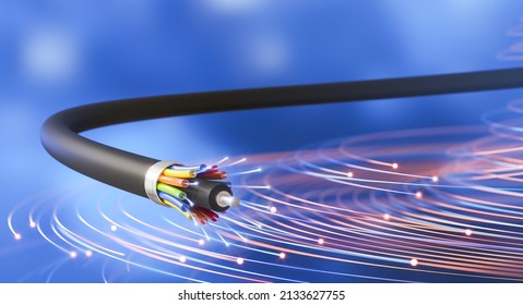 Fiber Optic Cable Technology Background 3d Stock Illustration ...