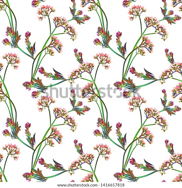 Field Flowers Seamless Pattern Template Floral 스톡 일러스트 1416657818