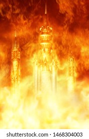 Fiery Background Castle Flames 스톡 일러스트 1468304003 | Shutterstock