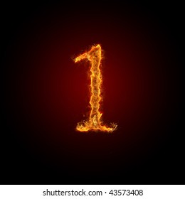 Fiery Font Digit One Stock Illustration 43573408 | Shutterstock