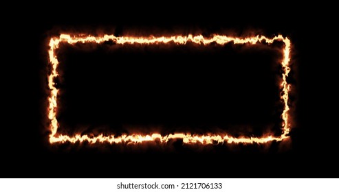 Fiery Yellow Red Rectangle On Black Stock Illustration 2121706133 ...