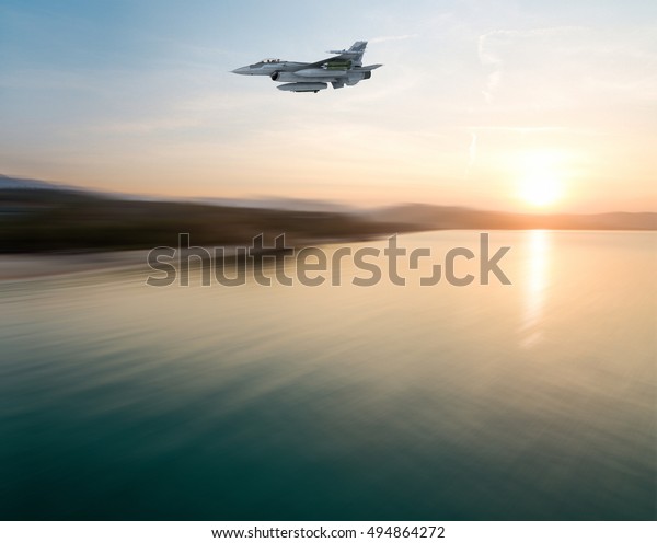 Fighter Jet Sunrise 3d Render Stock Illustration 494864272 | Shutterstock