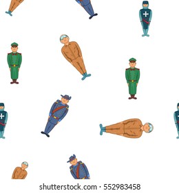 Types Soldiers Pattern Cartoon Illustration Types 스톡 벡터(로열티 프리 ...