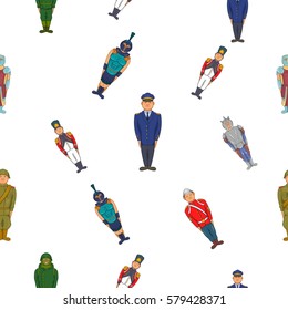 Types Soldiers Pattern Cartoon Illustration Types 스톡 벡터(로열티 프리 ...