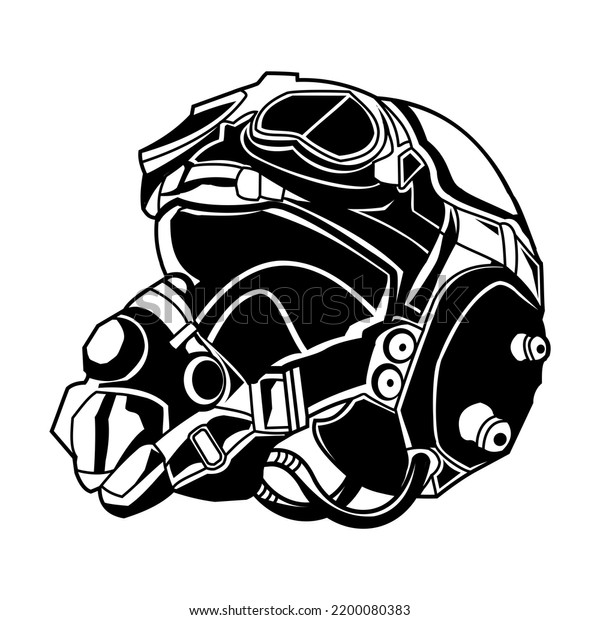 Fighter Pilot Hat Isolated On White Stock Illustration 2200080383 ...