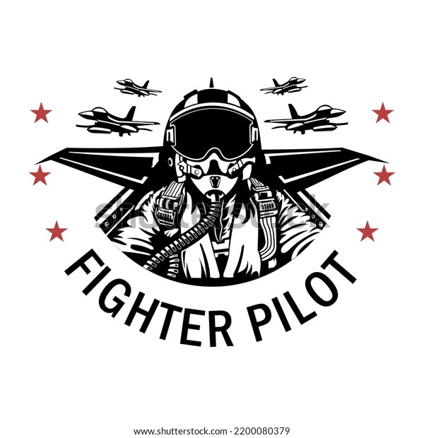 Fighter Pilot Logo Isolated On White Stock Illustration 2200080379 ...