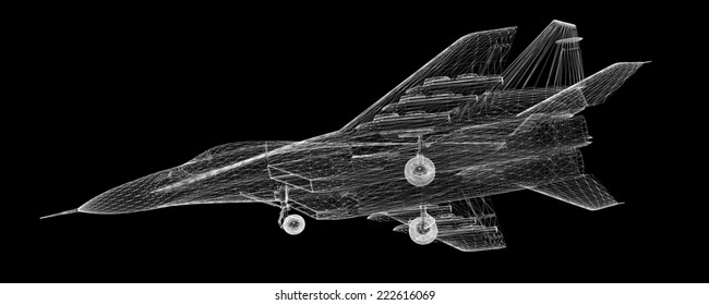 Fighter Plane Model Body Structure Wire Stock Illustration 222616069 ...