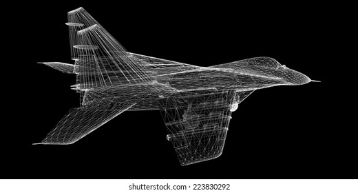 Fighter Plane Model Body Structure Wire Stock Illustration 223830292 ...