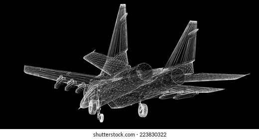 Fighter Plane Model Body Structure Wire Stock Illustration 223830322 ...