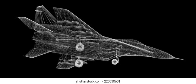 Fighter Plane Model Body Structure Wire Stock Illustration 223830622 ...