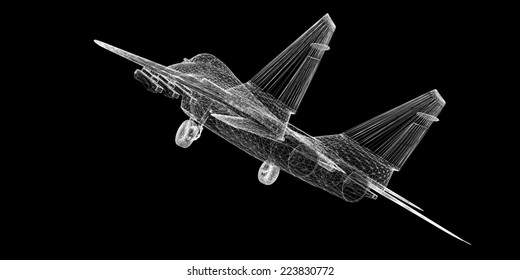 Fighter Plane Model Body Structure Wire Stock Illustration 222616033