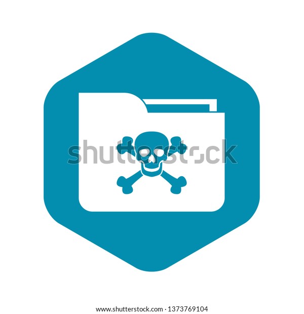 File Folder Skull Icon Simple Style Stock Illustration 1373769104 ...