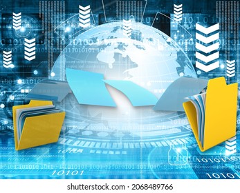 File Sharing On Technology Background 3d Stock Illustration 2068489766 ...
