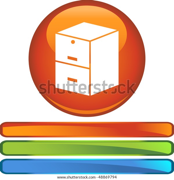 Filing Cabinet Web Button Isolated On Stock Illustration 48869794 ...