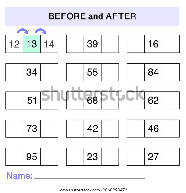 Fill Missing Numbers Before After Mathematical Stock Illustration ...