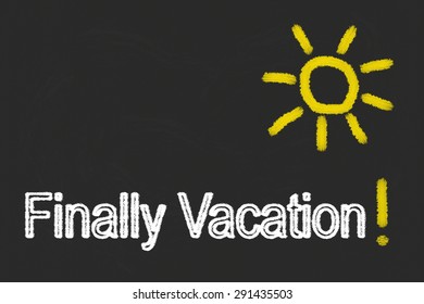 Finally Vacation Script Sun Symbol On Stock Illustration 291435503 ...