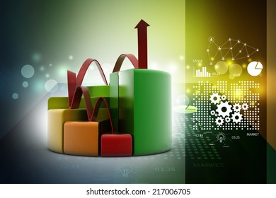 Finance Pie Bar Chart Graphs Growing Stock Illustration 217006705 ...