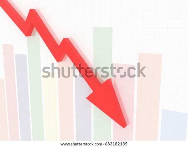 Financial Down Arrow Statistical Bars Grid Stock Illustration 683182135 ...