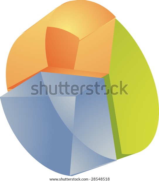 Financial Illustration Pie Chart Translucent Effect Stock Illustration ...
