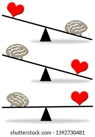 Finding Right Balance Between Mind Heart Stock Illustration 1392730481