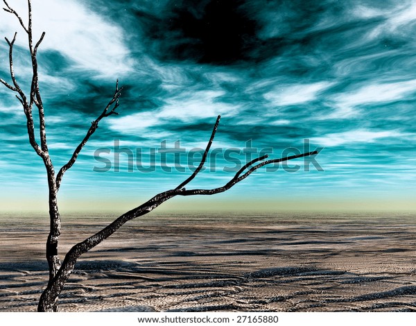 Fine 3d Image Abstract Desolate Land Stok İllüstrasyon 27165880