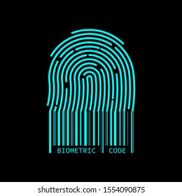 Fingerprint Barcode Digital Security Authentication Concept Stock ...
