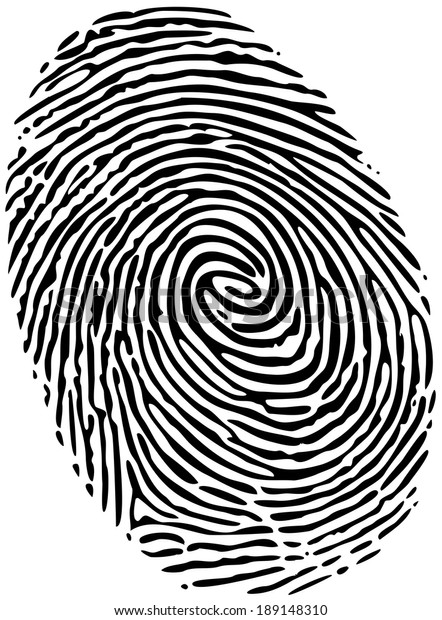 Fingerprint Thumb Solid Black Ink On Stock Illustration 189148310
