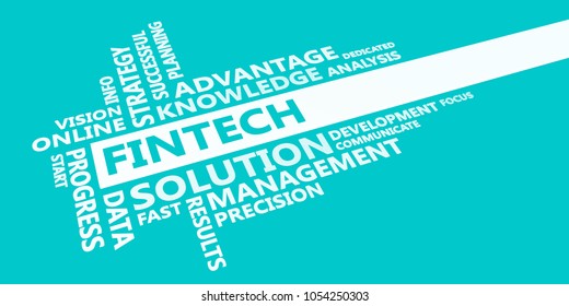 Fintech Presentation Background Blue White Stock Illustration 1054250303